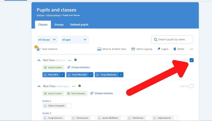 How do I delete a class?